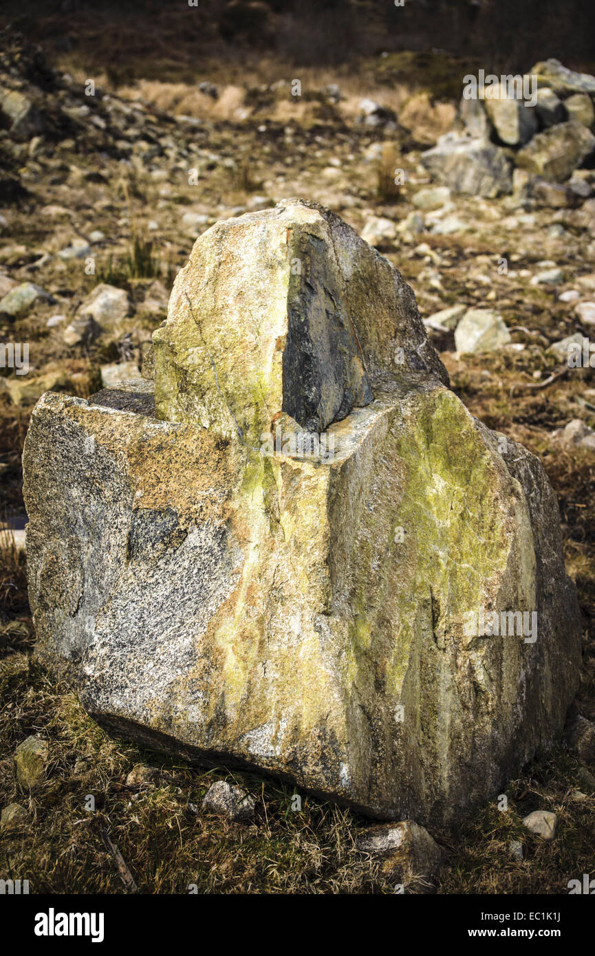 Rock of Connemara Green marble, on bogs near Ballynahinch; this rare ...