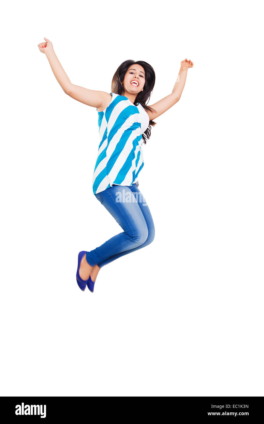 1 indian Beautiful girl jump Mischief Stock Photo - Alamy