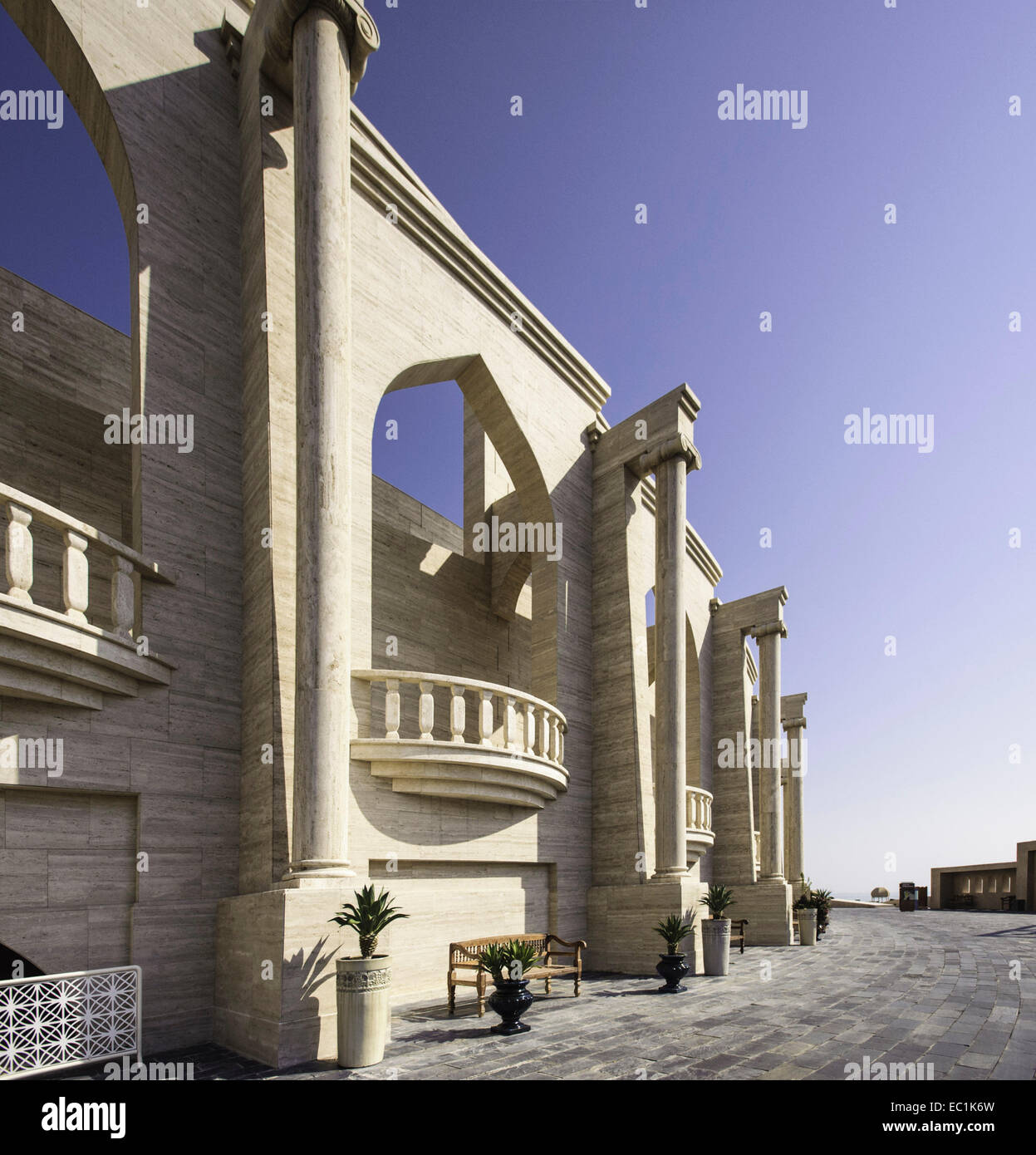 Katara Cultural Village Amphitheatre exterior walls and driveway. Many ...