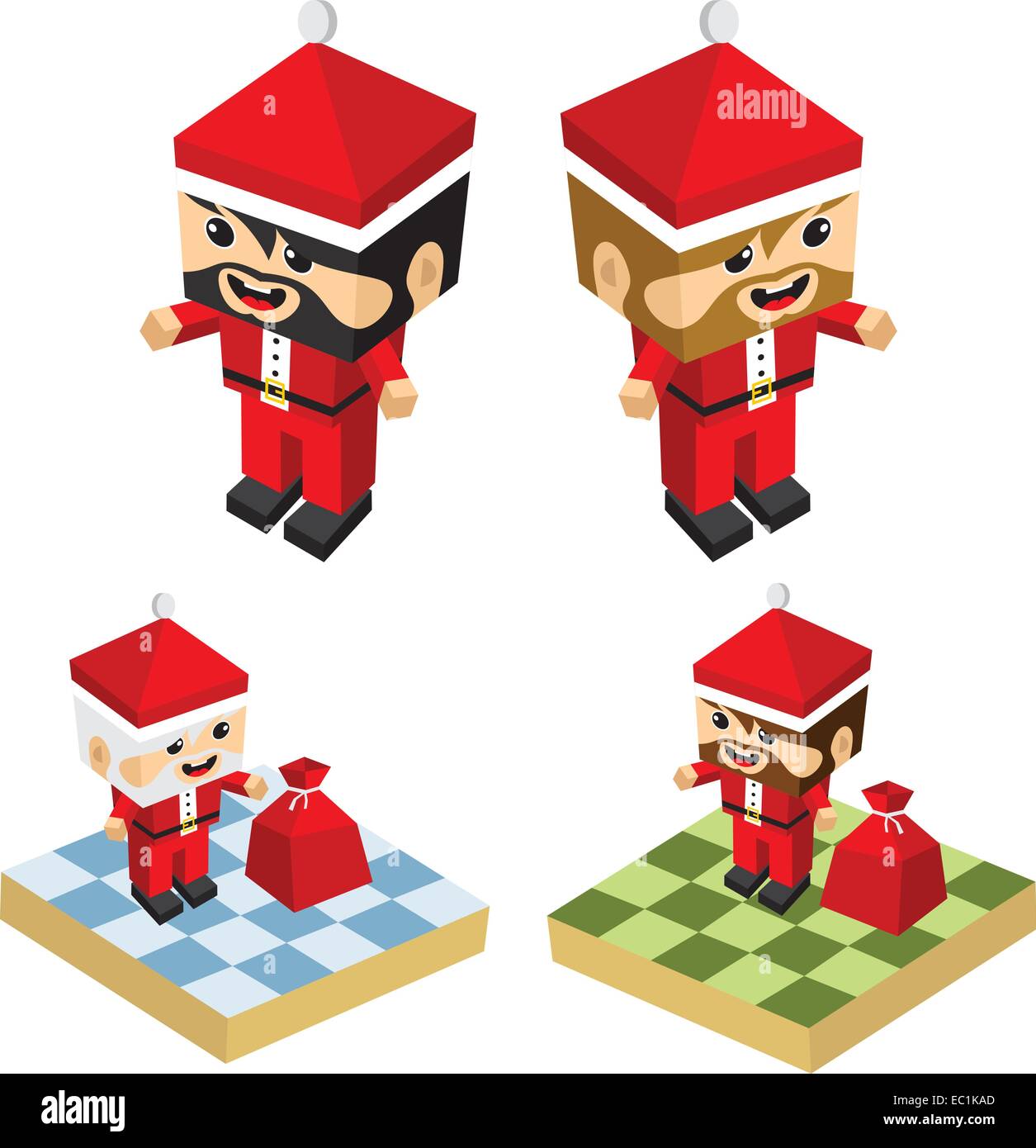 block isometric cartoon character vector illustration Stock Vector ...