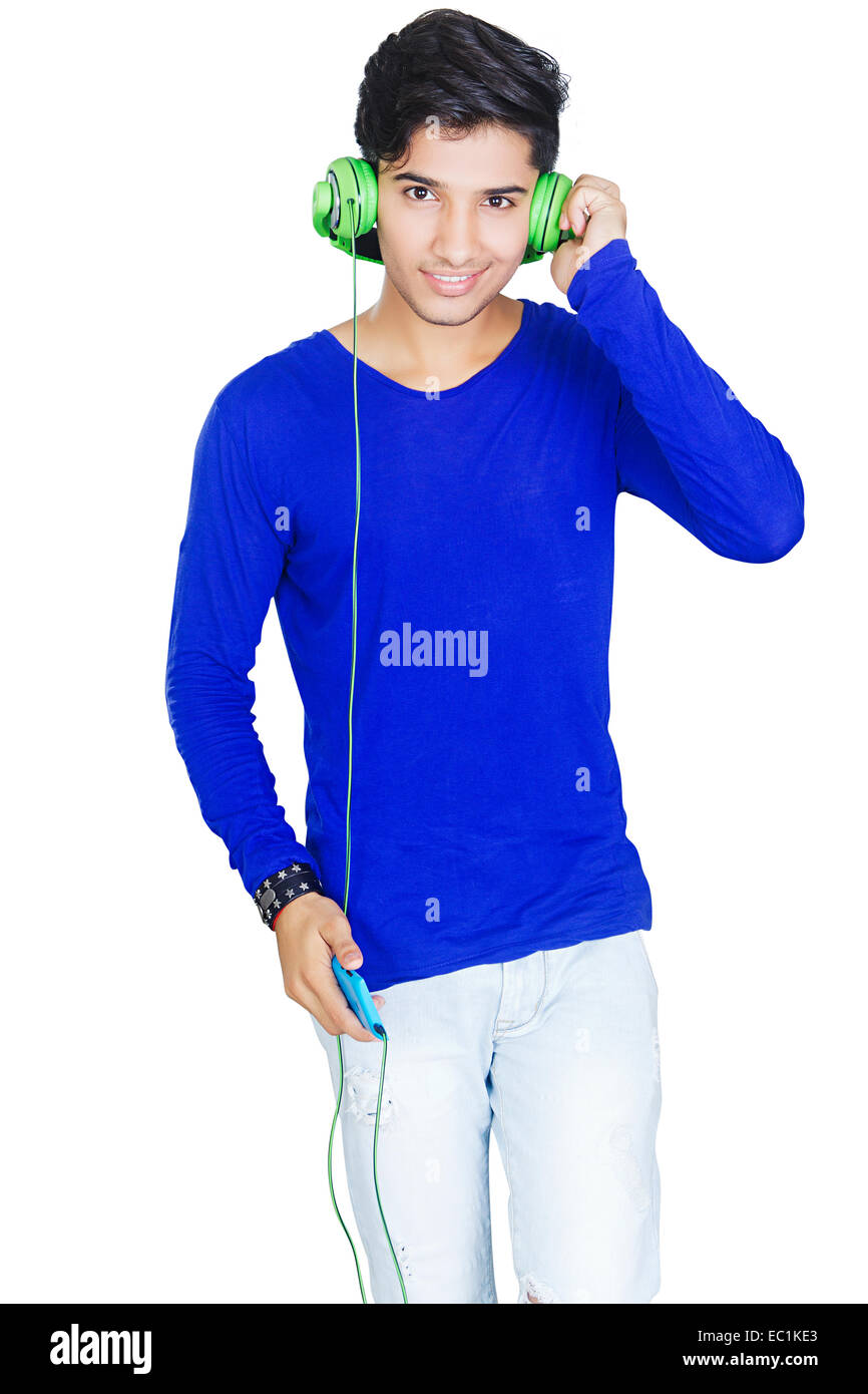 indian boy phone Singing Music Stock Photo - Alamy