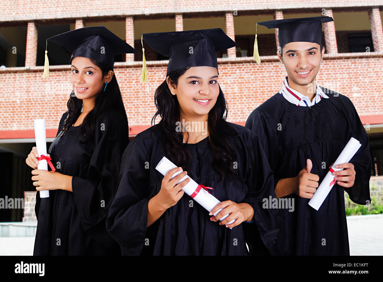 indian College Friends Graduation Degree Stock Photo - Alamy