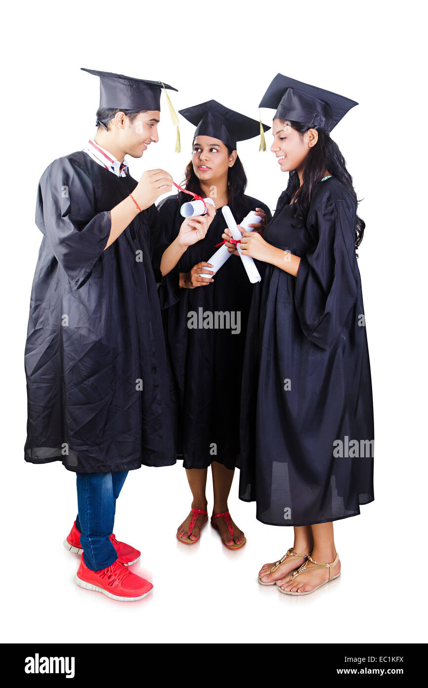 indian College Friends Graduation Degree Stock Photo - Alamy