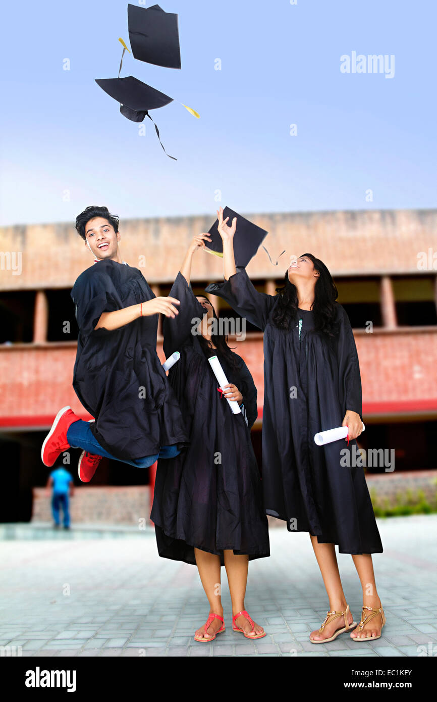 indian College Friends enjoy Graduation Degree Stock Photo - Alamy