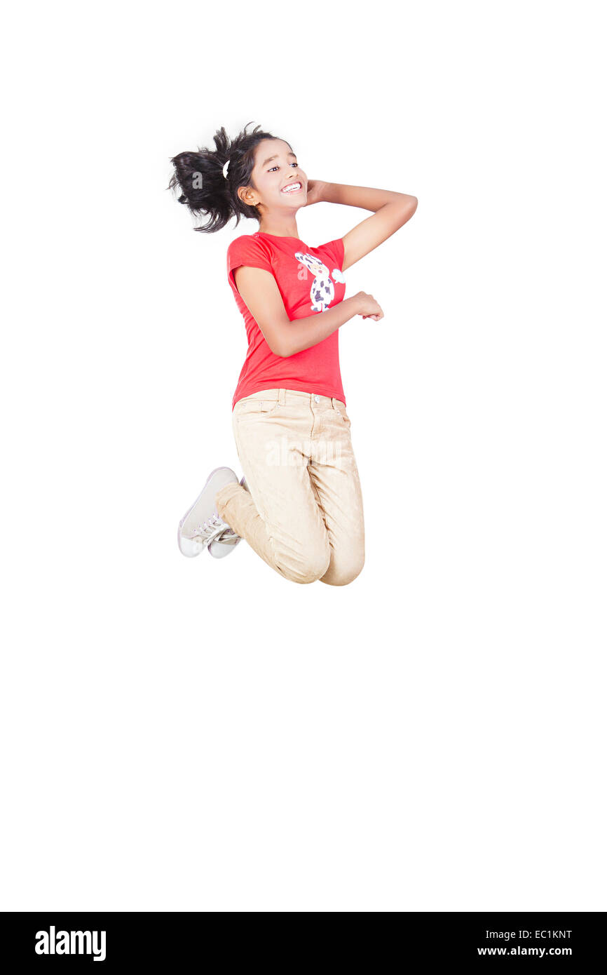 indian college girl Student jump Stock Photo - Alamy