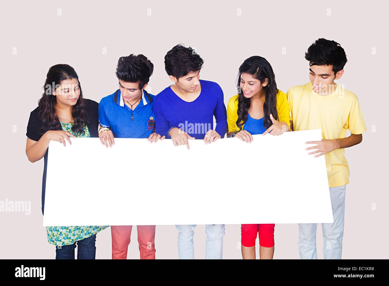 Portrait smiling group women pointing hi-res stock photography and ...