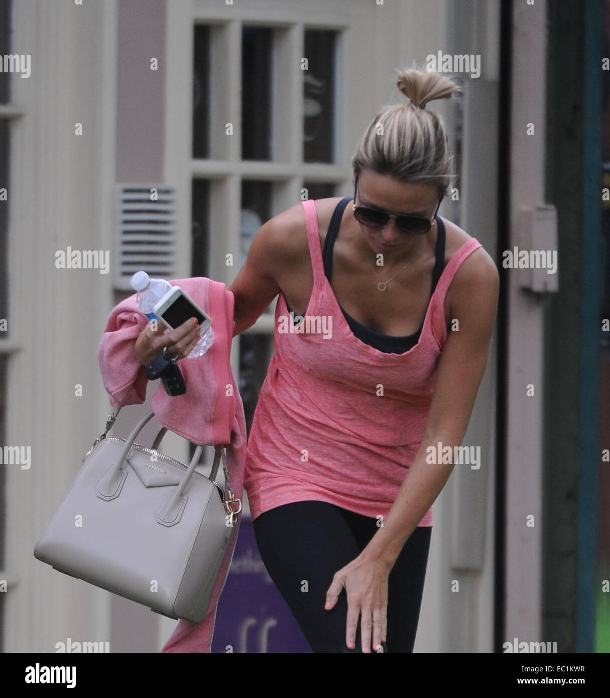 Alex Gerrard returns to her car after leaving the gym Featuring: Alex ...