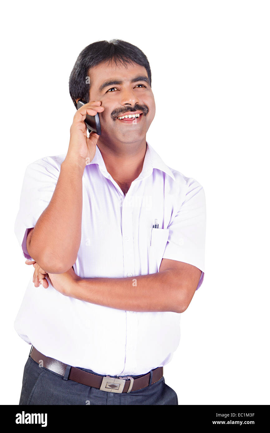 one indian Employee talking phone Stock Photo - Alamy