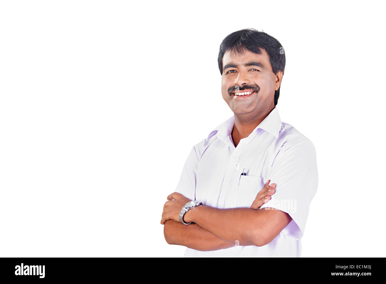 one indian Employee standing psoe Stock Photo - Alamy