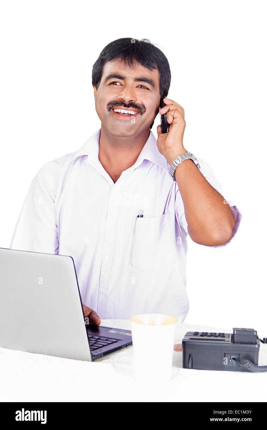 Portrait man working on laptop Cut Out Stock Images & Pictures - Alamy