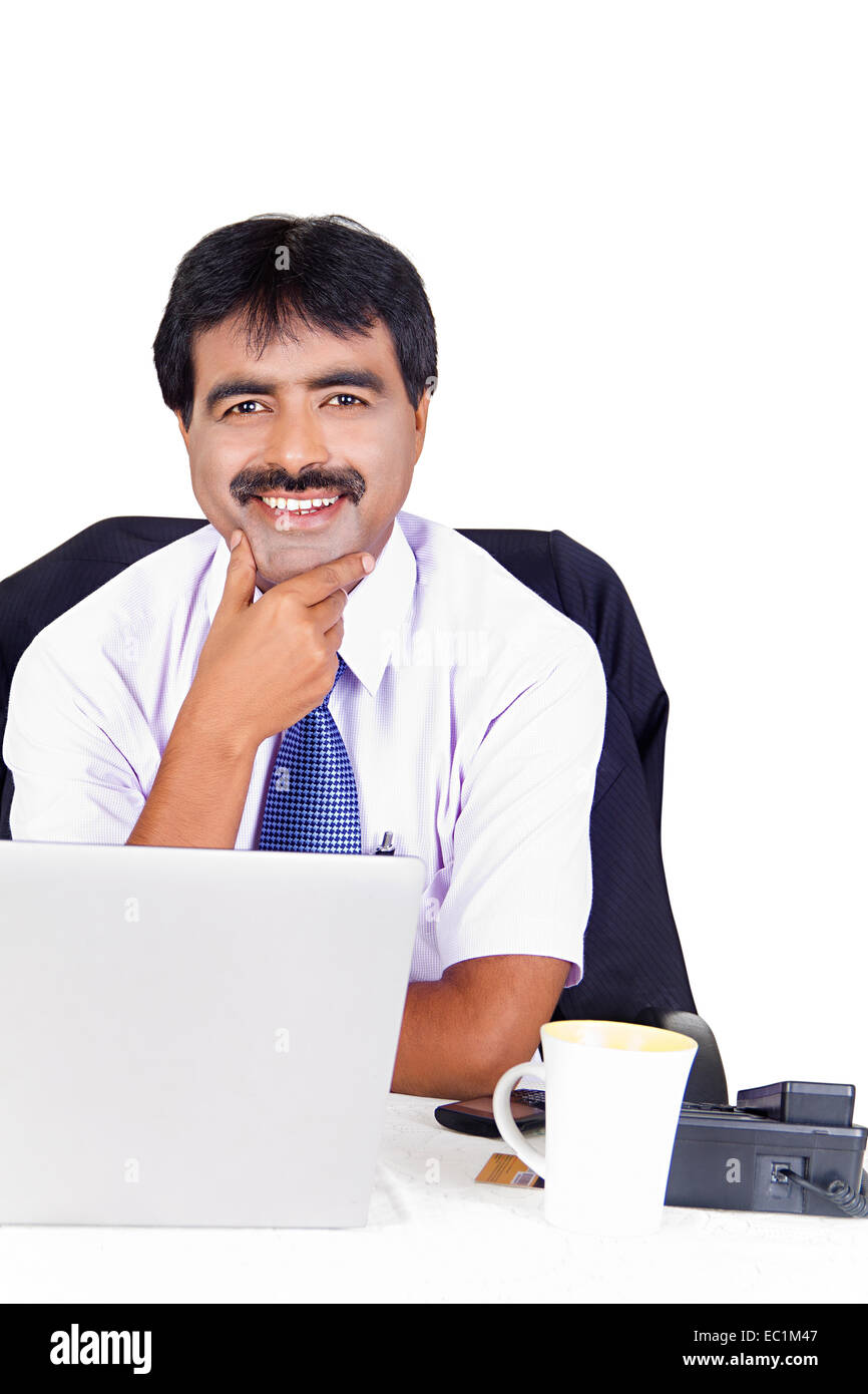 one indian Business man Office Working Stock Photo - Alamy