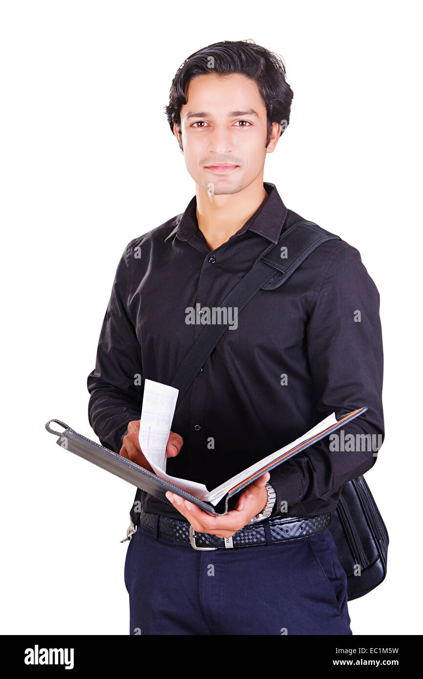 one indian man Clerk with file Stock Photo - Alamy