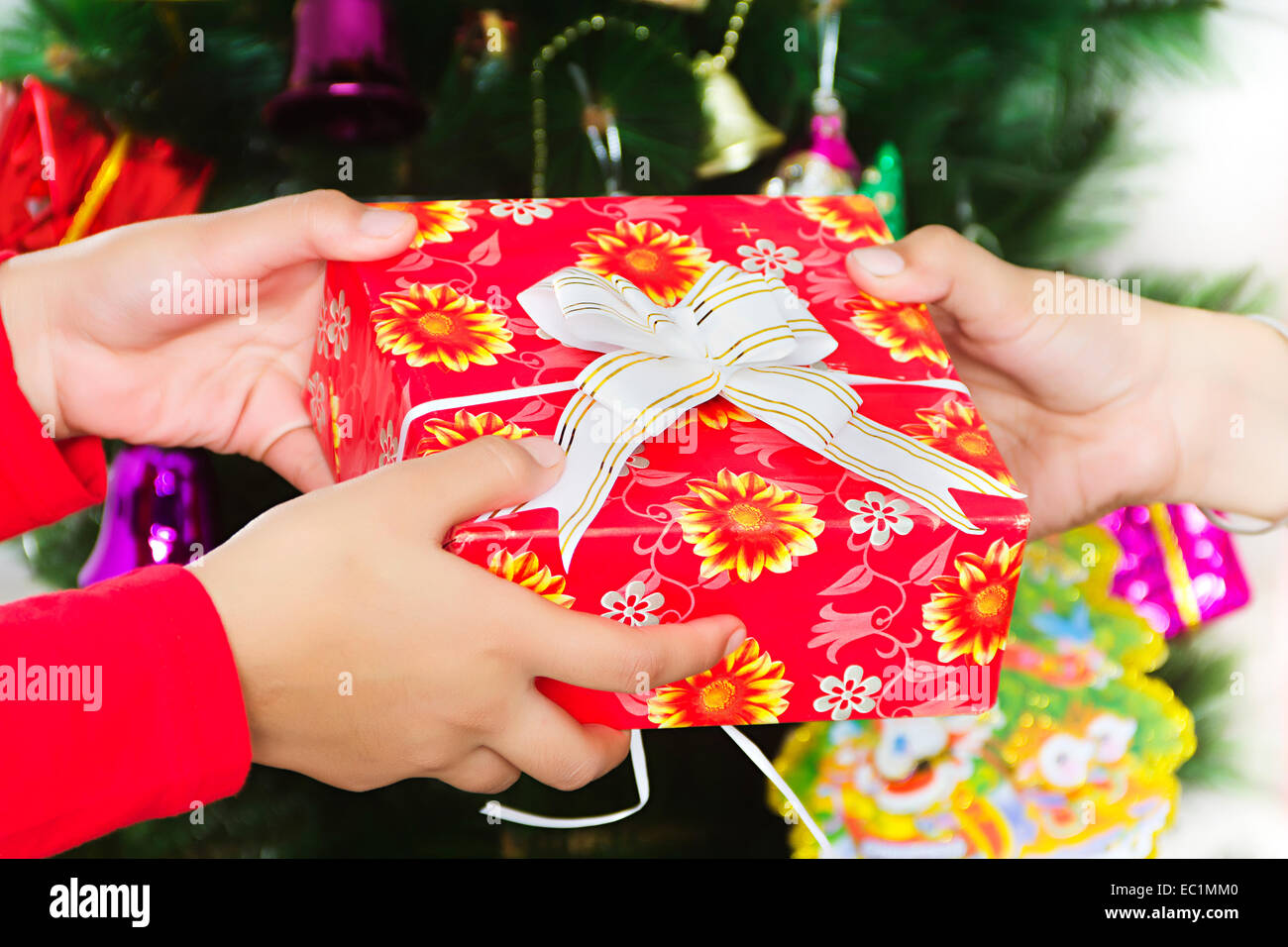 Teen receiving present friend hi-res stock photography and images - Alamy