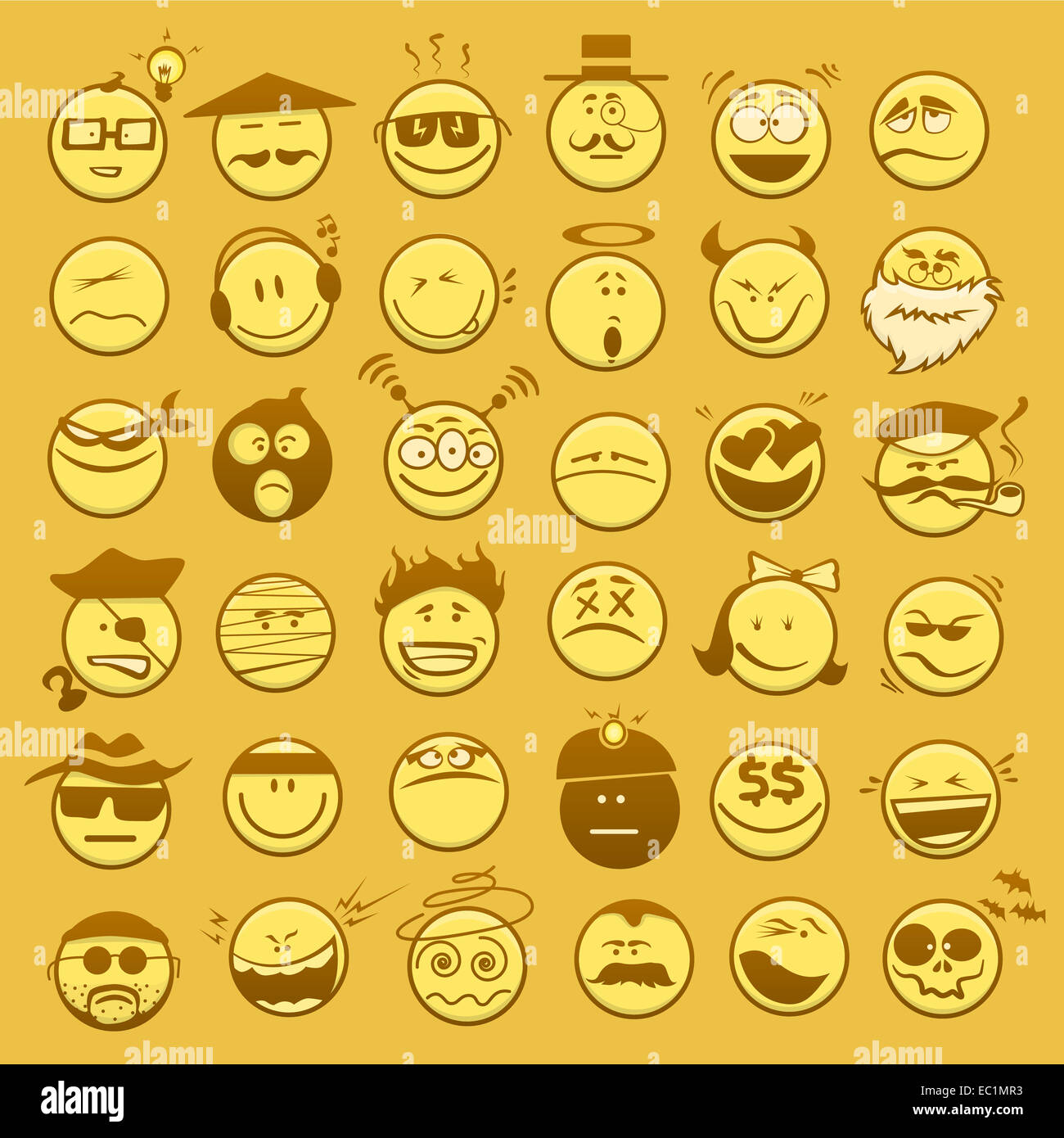 Vector set of different emoticons for your design Stock Photo - Alamy