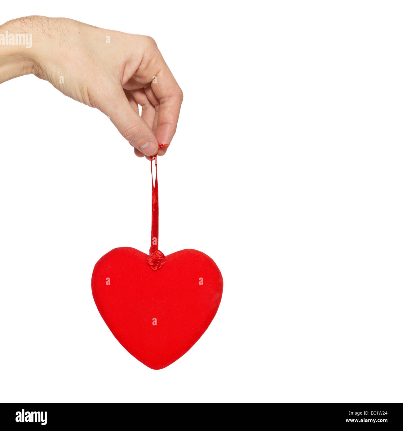 Female hand touching heart Cut Out Stock Images & Pictures - Alamy