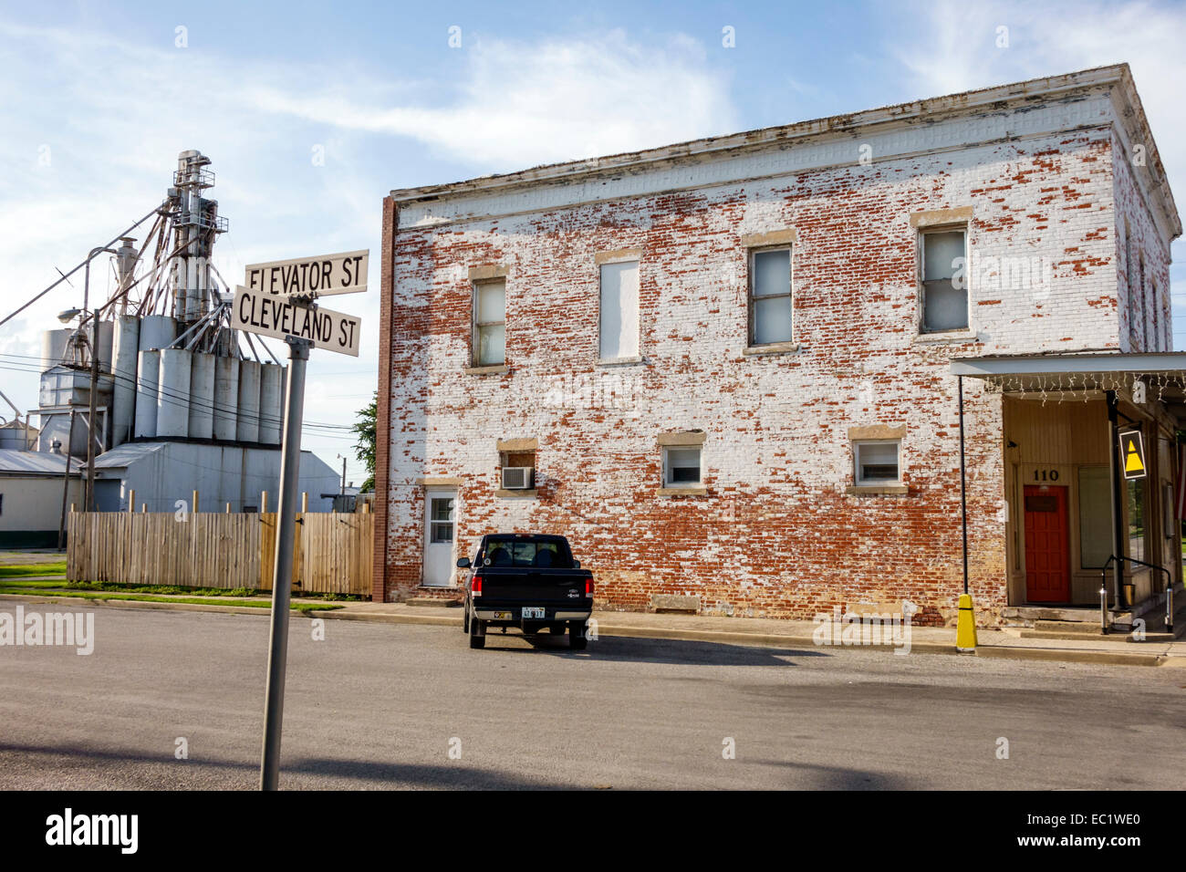 Illinois Farmersville,historic highway Route 66,small town,grain ...
