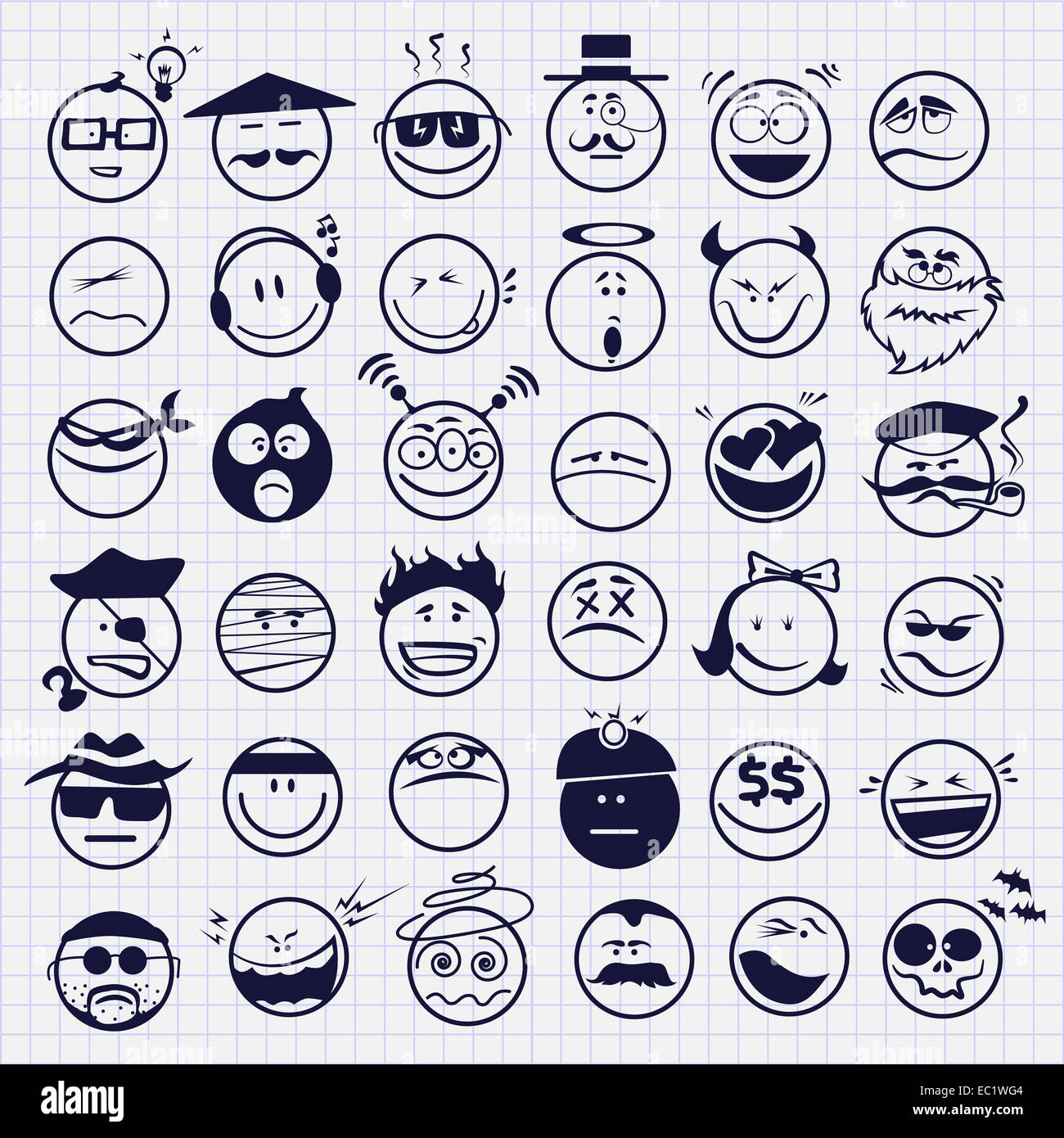 Vector set of different emoticons for your design Stock Photo - Alamy