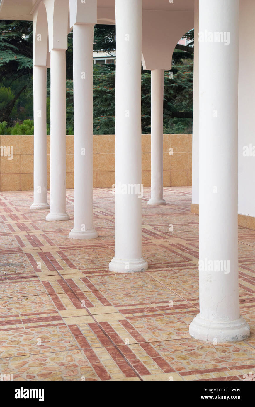 White columns in front of the house Stock Photo - Alamy