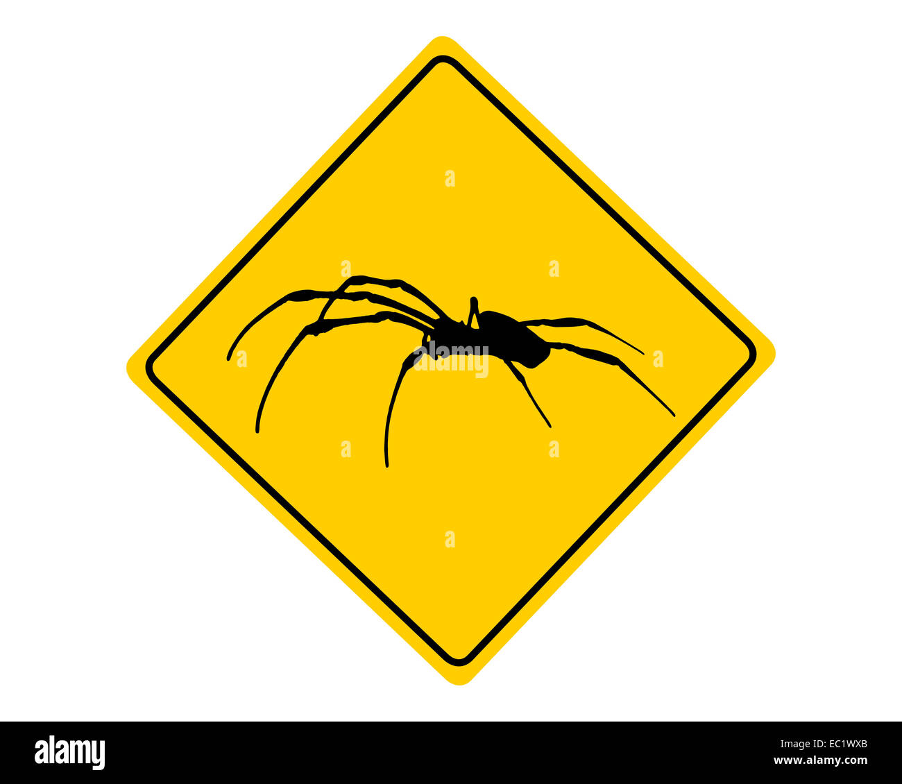 Spider warning sign Stock Photo - Alamy