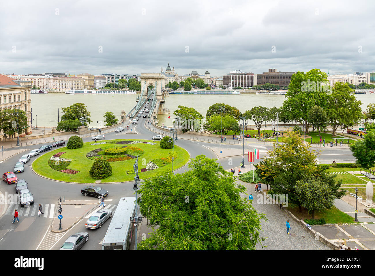 View across the Danube to Pest from The Buda Castle Hill, with the ...