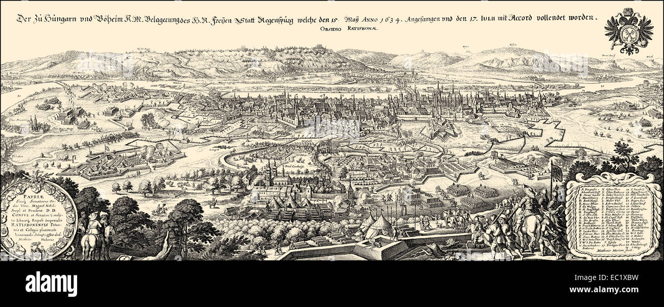 the siege of Regensburg during the Thirty Years' War, 1634, Germany ...