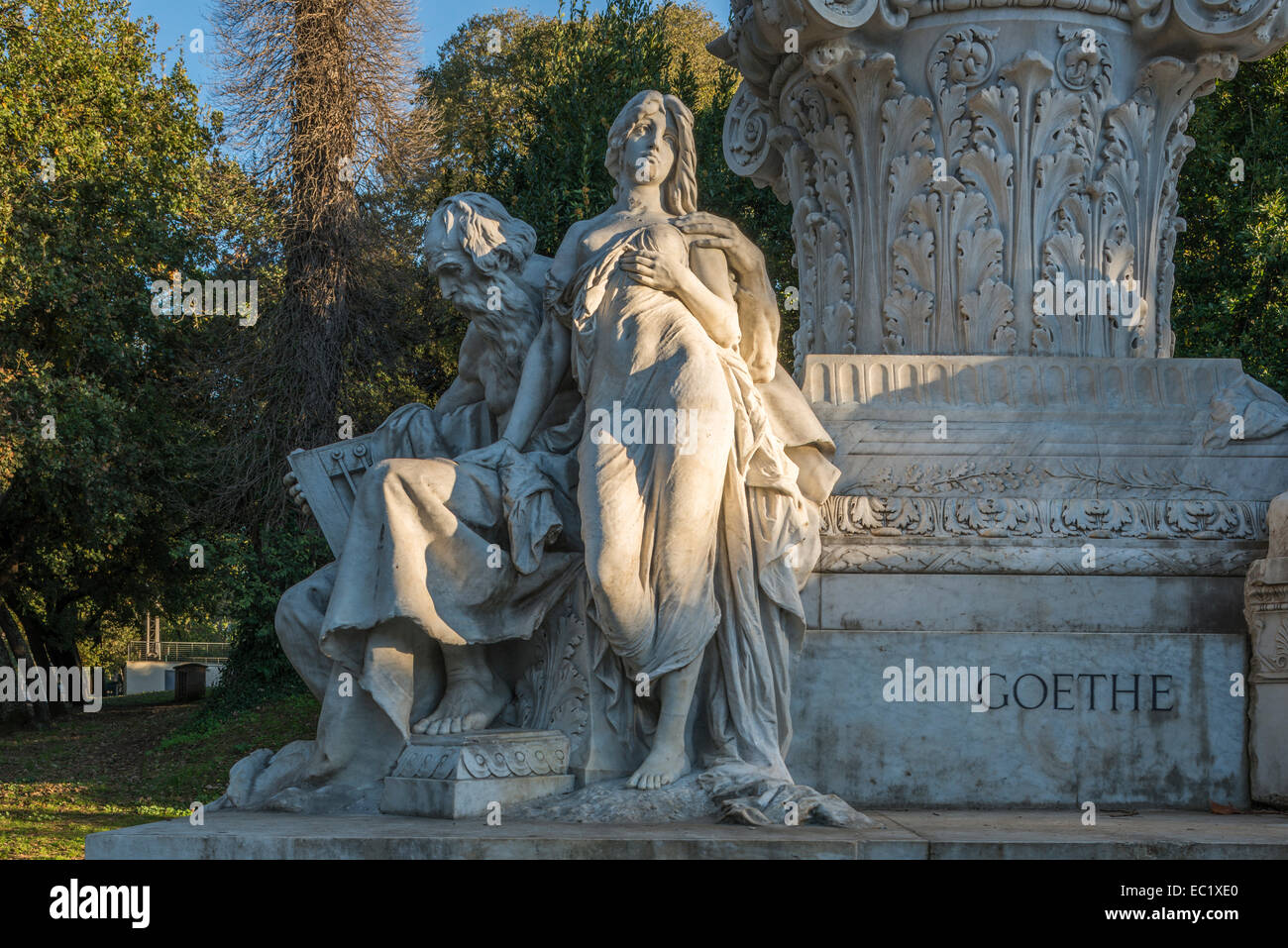 Goethe monument, sculpture group Mignon and the harper, marble, 1904 ...