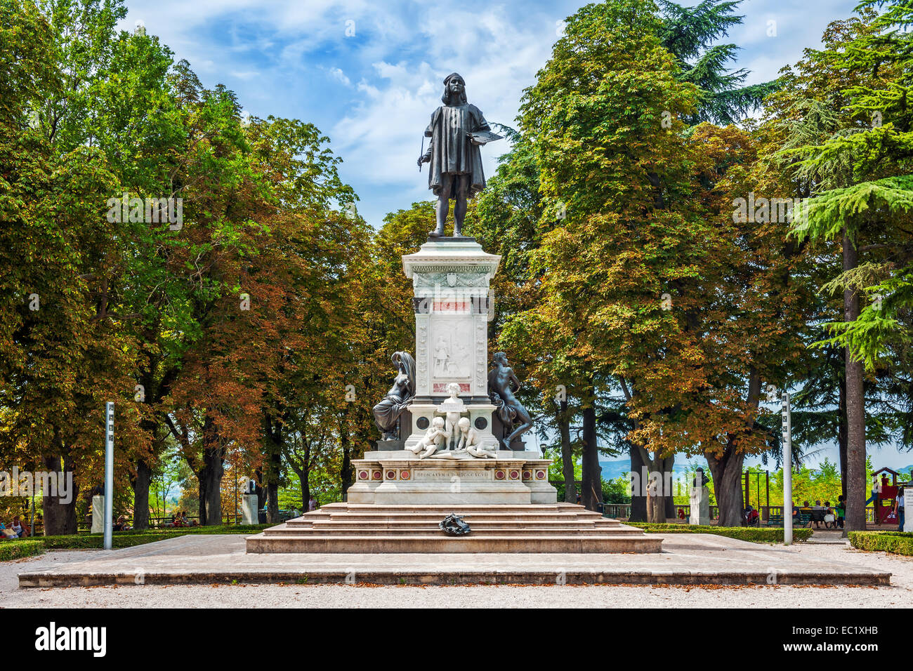 Statue of the artist Raphael in Urbino, Marches, Italy, Europe Stock ...
