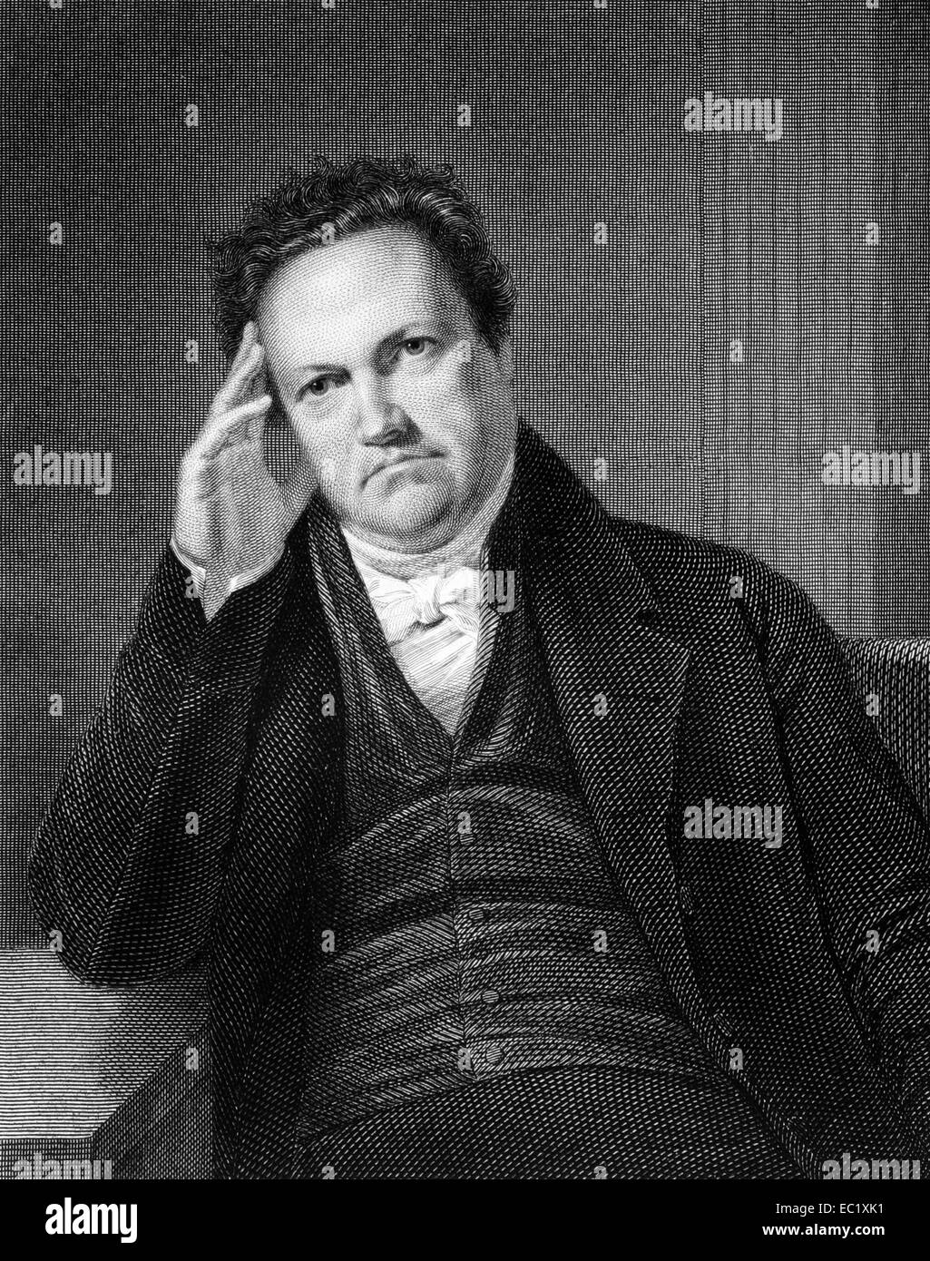 DeWitt Clinton (1769-1828) on engraving from 1835. American politician ...