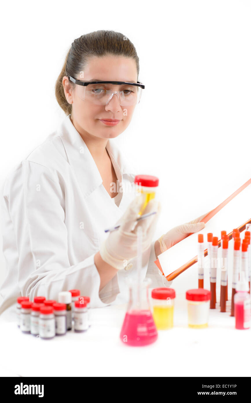 Young Woman working with biological material in a lab Stock Photo - Alamy