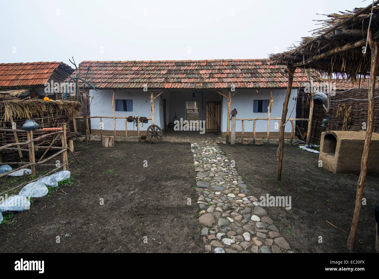 Traditional houses in the chechen cultural village, Grozny, Chechnya ...