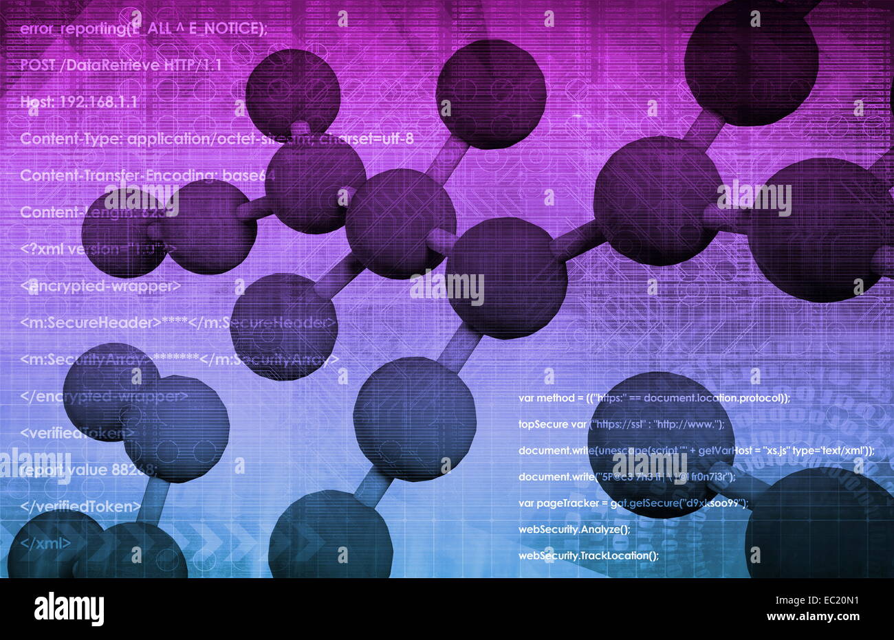 Molecule DNA Cell in Wireframe Mesh Art Stock Photo - Alamy