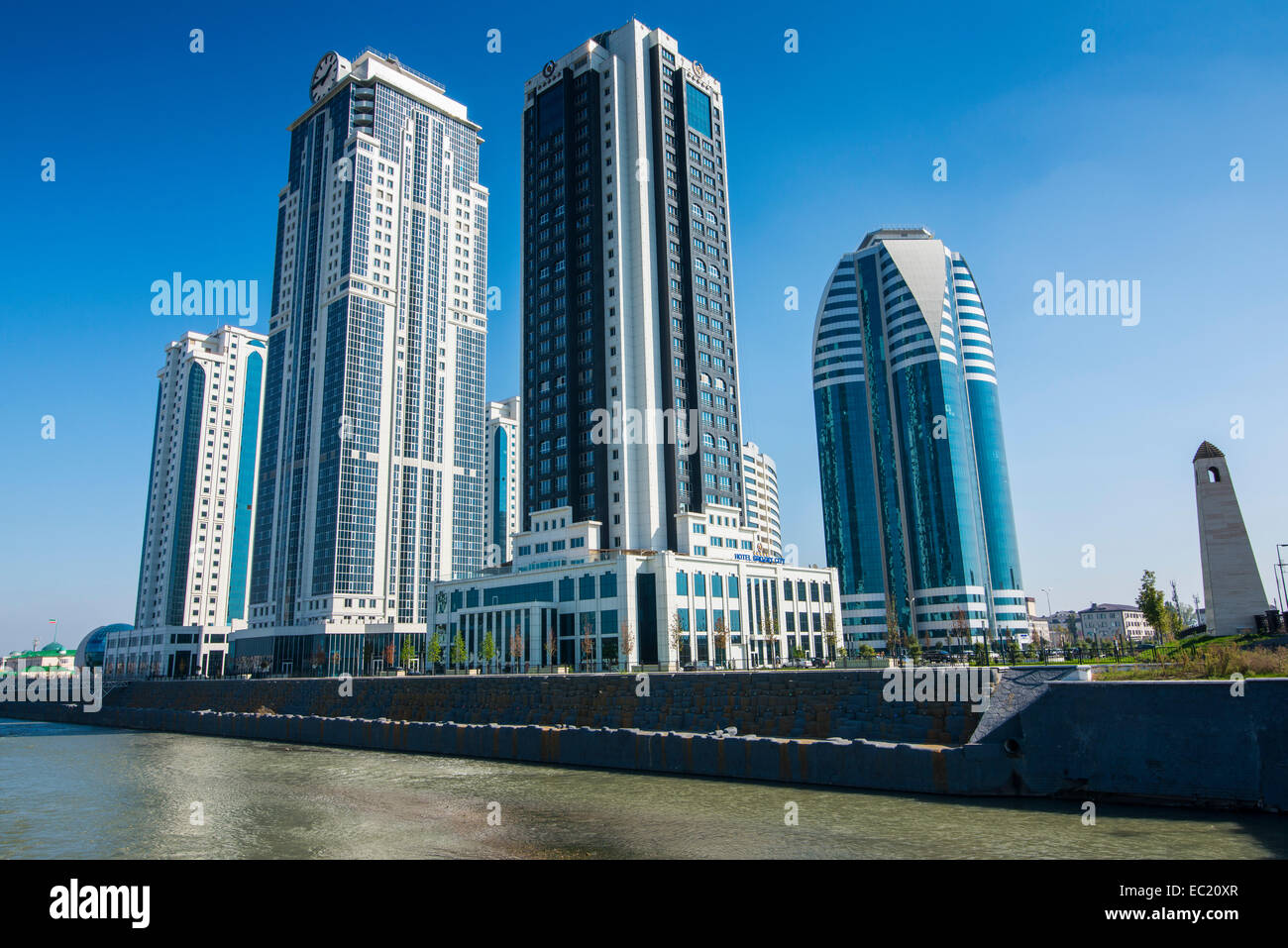 Modern business towers downtown,Grozny, Chechnya, Caucasus, Russia ...