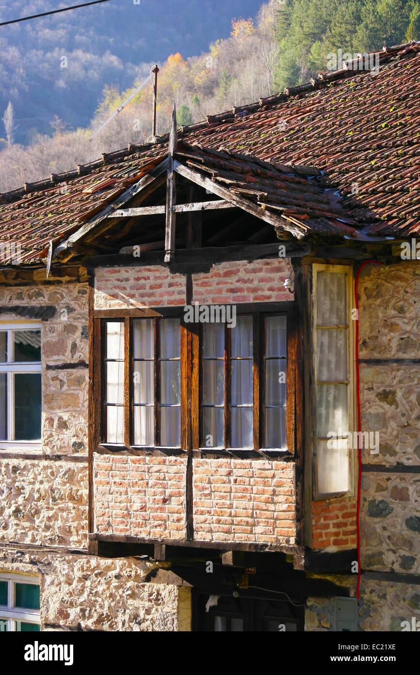 Old village house window Stock Photo - Alamy