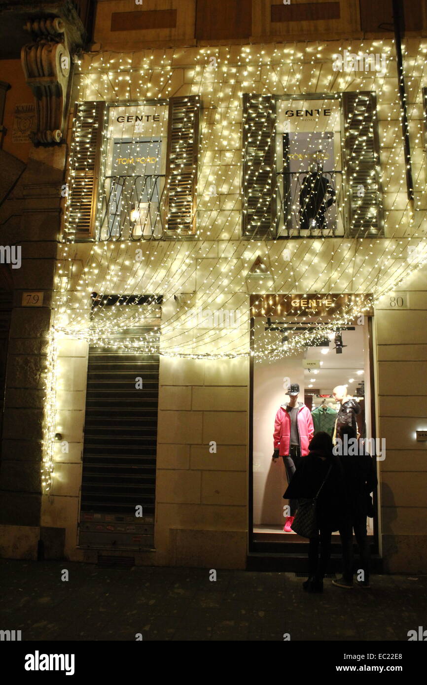 Rome, Italy. 7th December, 2014. Christmas lights and shopping in the ...