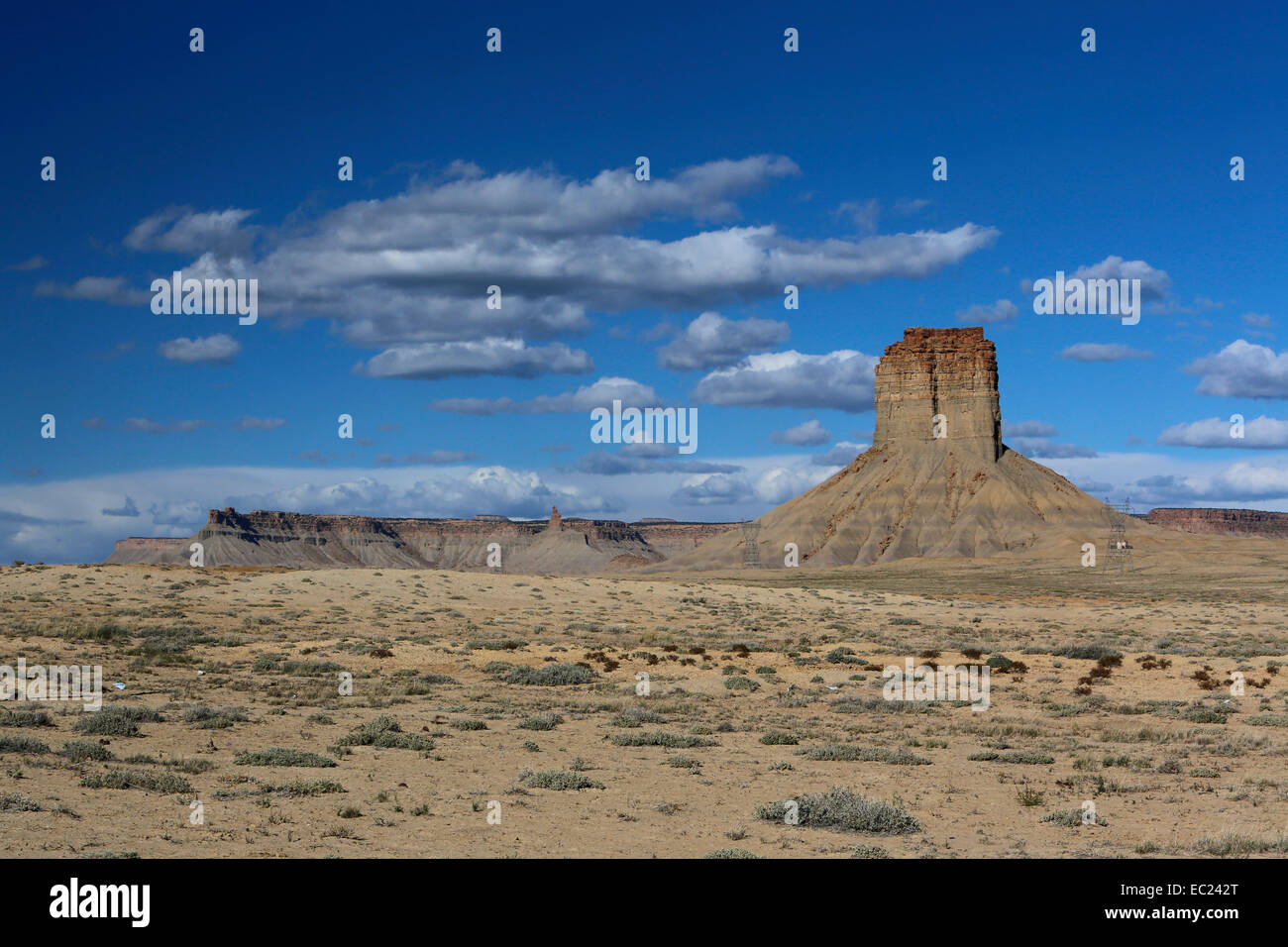 Mesas in the Ute Mountain Reservation, US Highway 491, border of ...