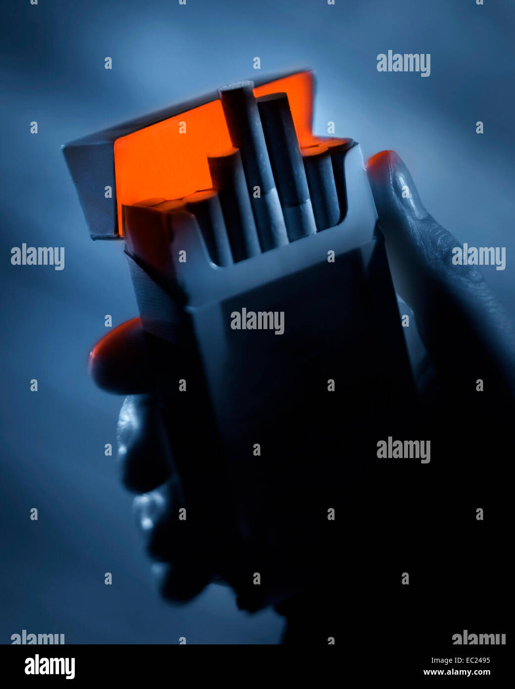 Cigarette packet with light inside Stock Photo - Alamy