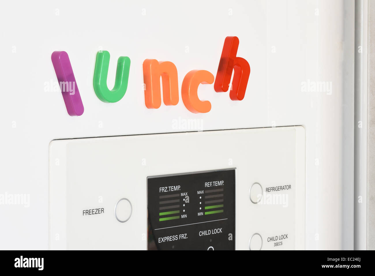 Lunch alphabet magnets hi-res stock photography and images - Alamy