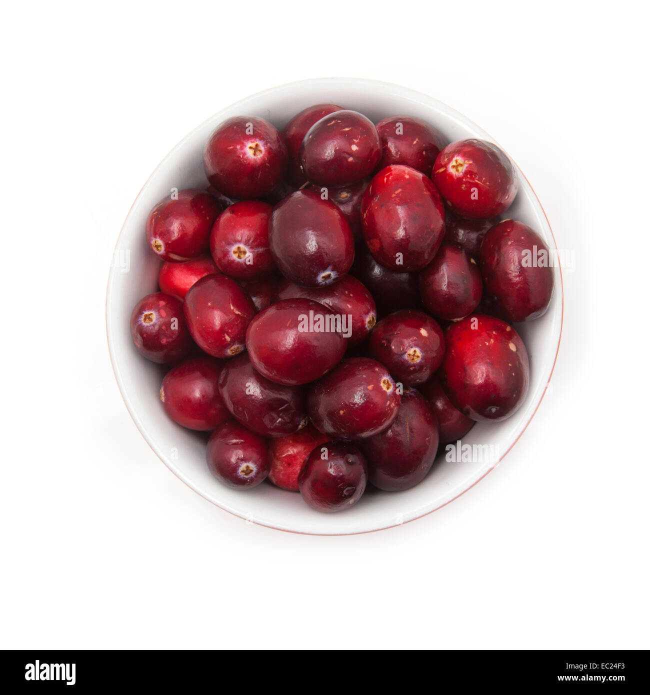 Fresh cranberries or cranberry fruit isolated on a white studio ...