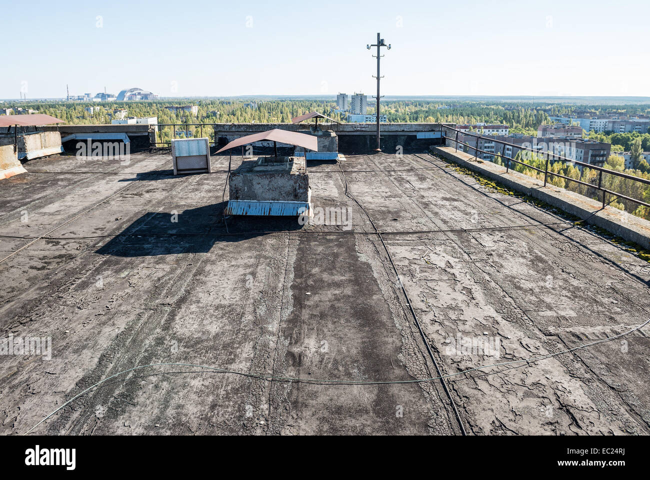 view from 16-storied block of flats roof on Heroes of Stalingrad St in ...