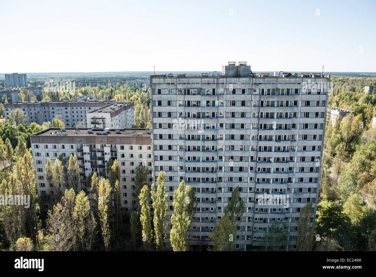 view from 16-storied block of flats roof on Heroes of Stalingrad St in ...
