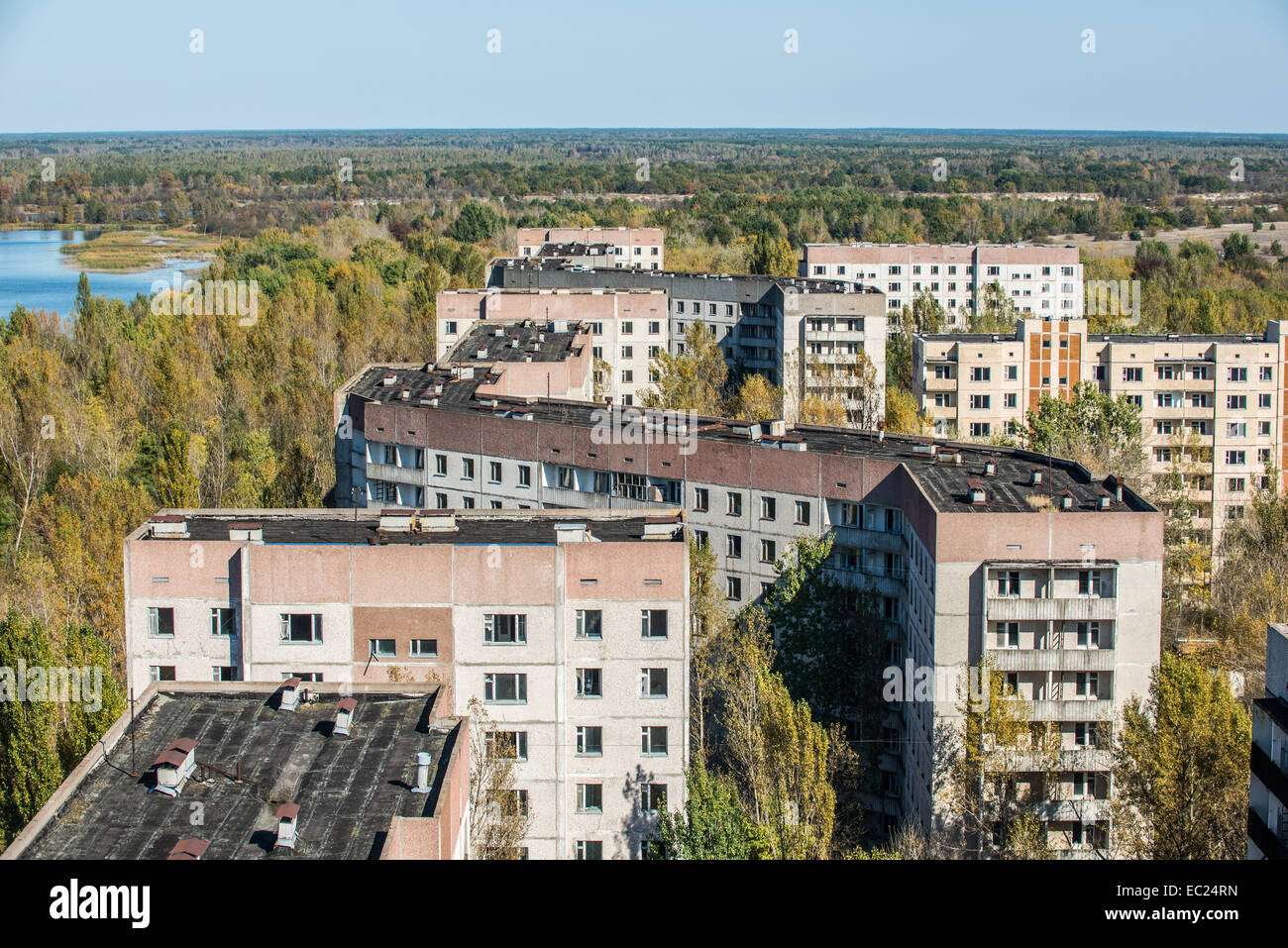 view from 16-storied block of flats roof on Heroes of Stalingrad St in ...