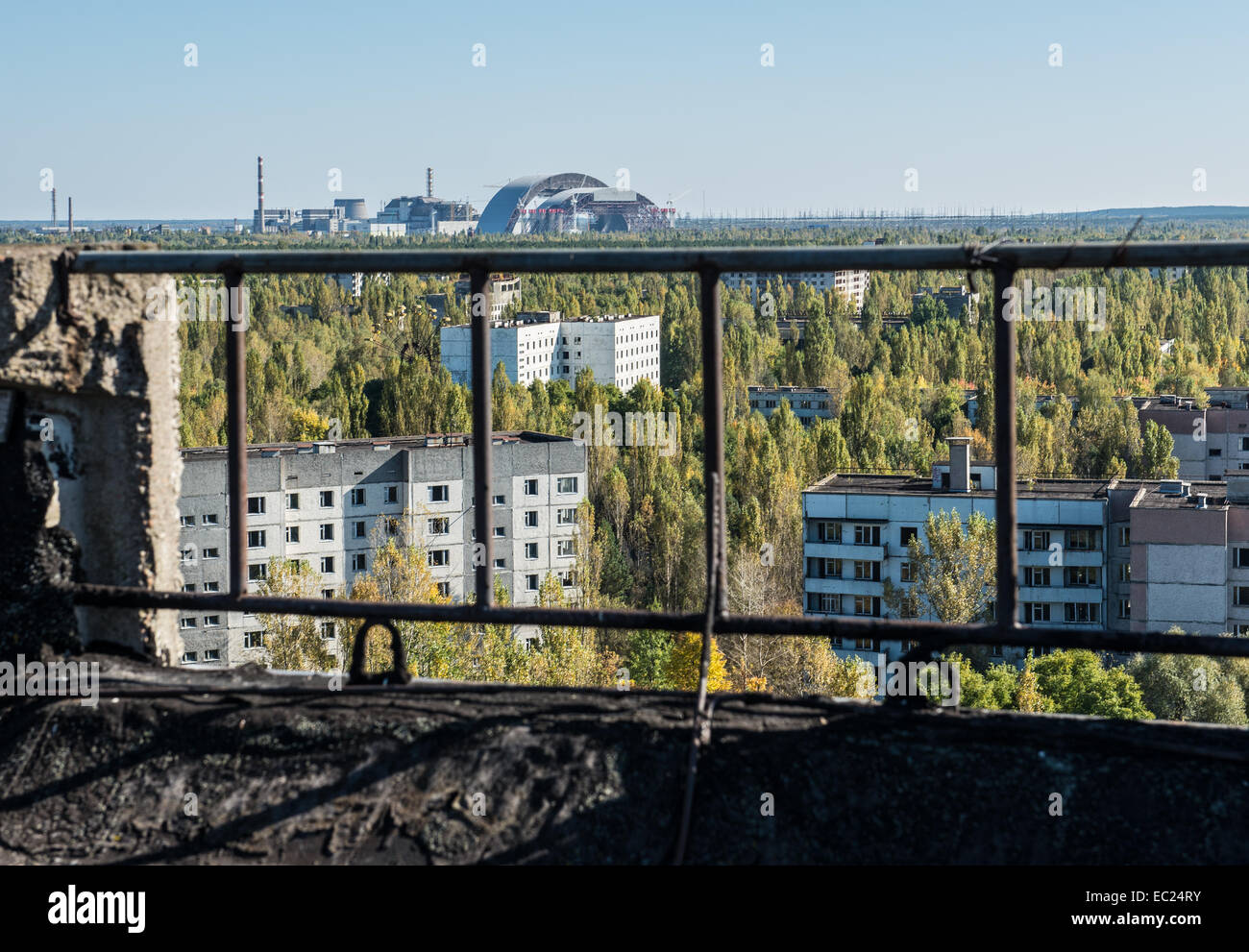view from 16-storied block of flats roof on Heroes of Stalingrad St in ...
