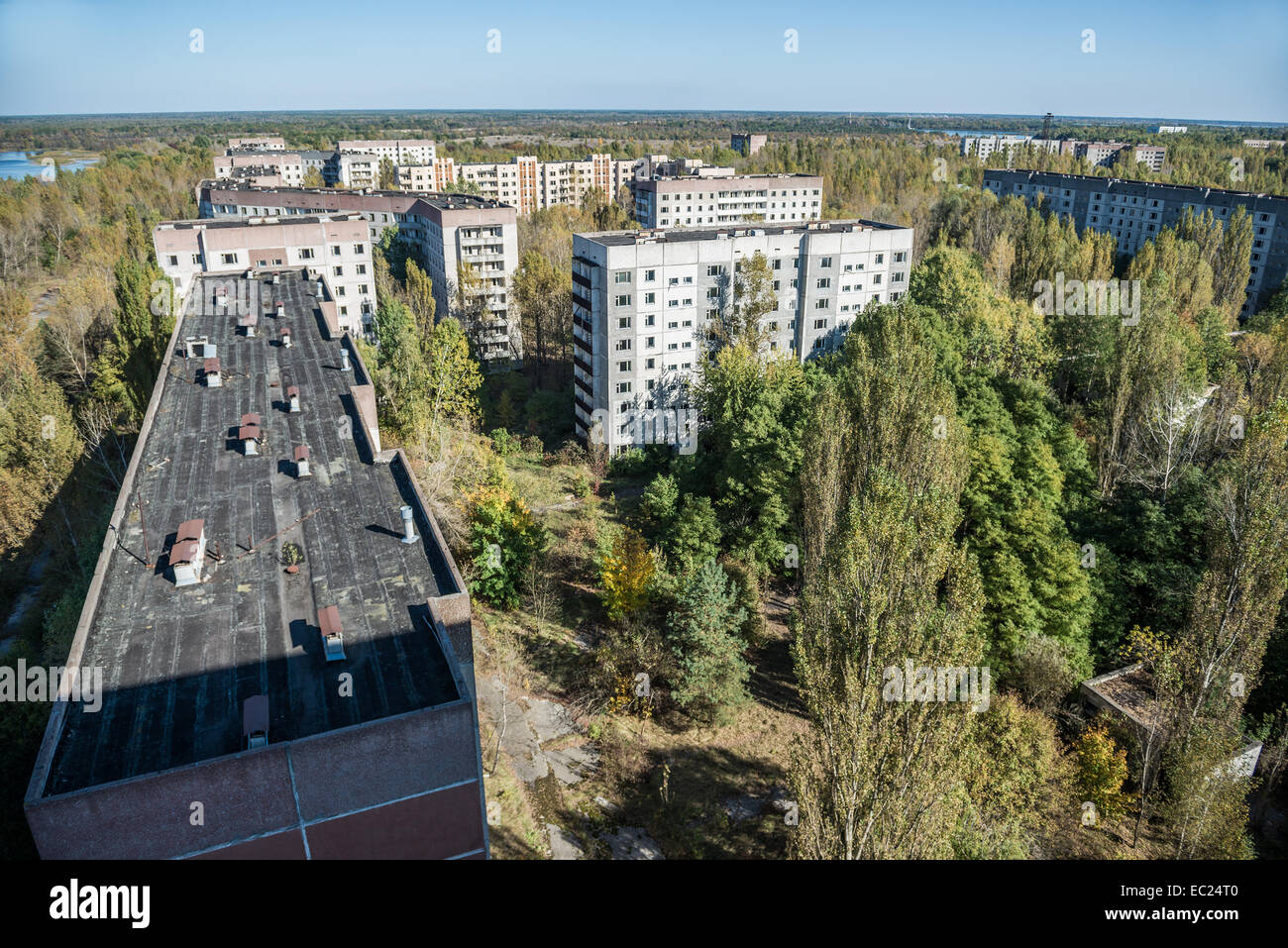 view from 16-storied block of flats roof on Heroes of Stalingrad St in ...