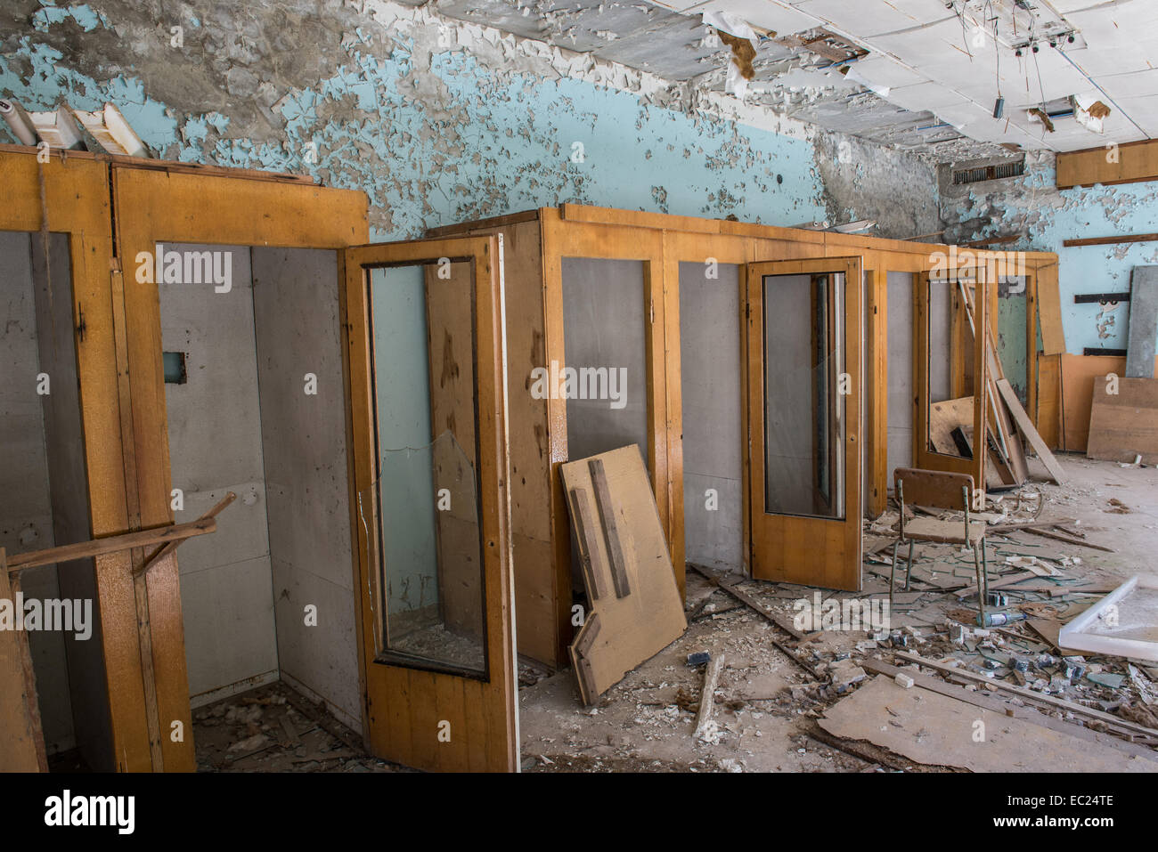 Post office in abandoned Pripyat city, Chernobyl Exclusion Zone ...