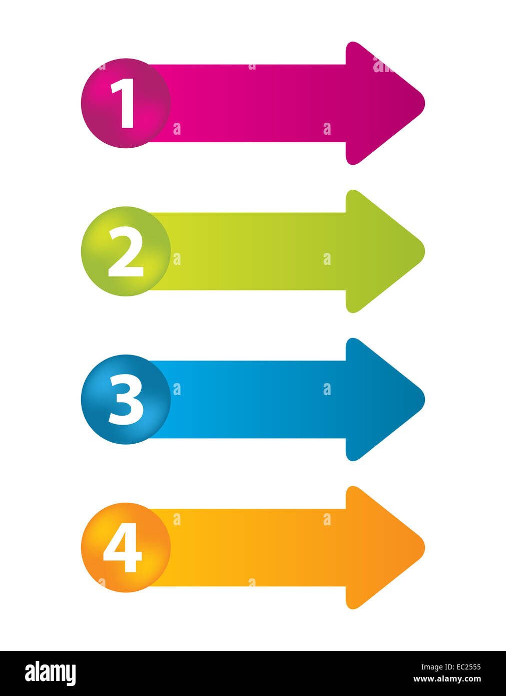 special arrow stickers set with numbered buttons Stock Photo - Alamy