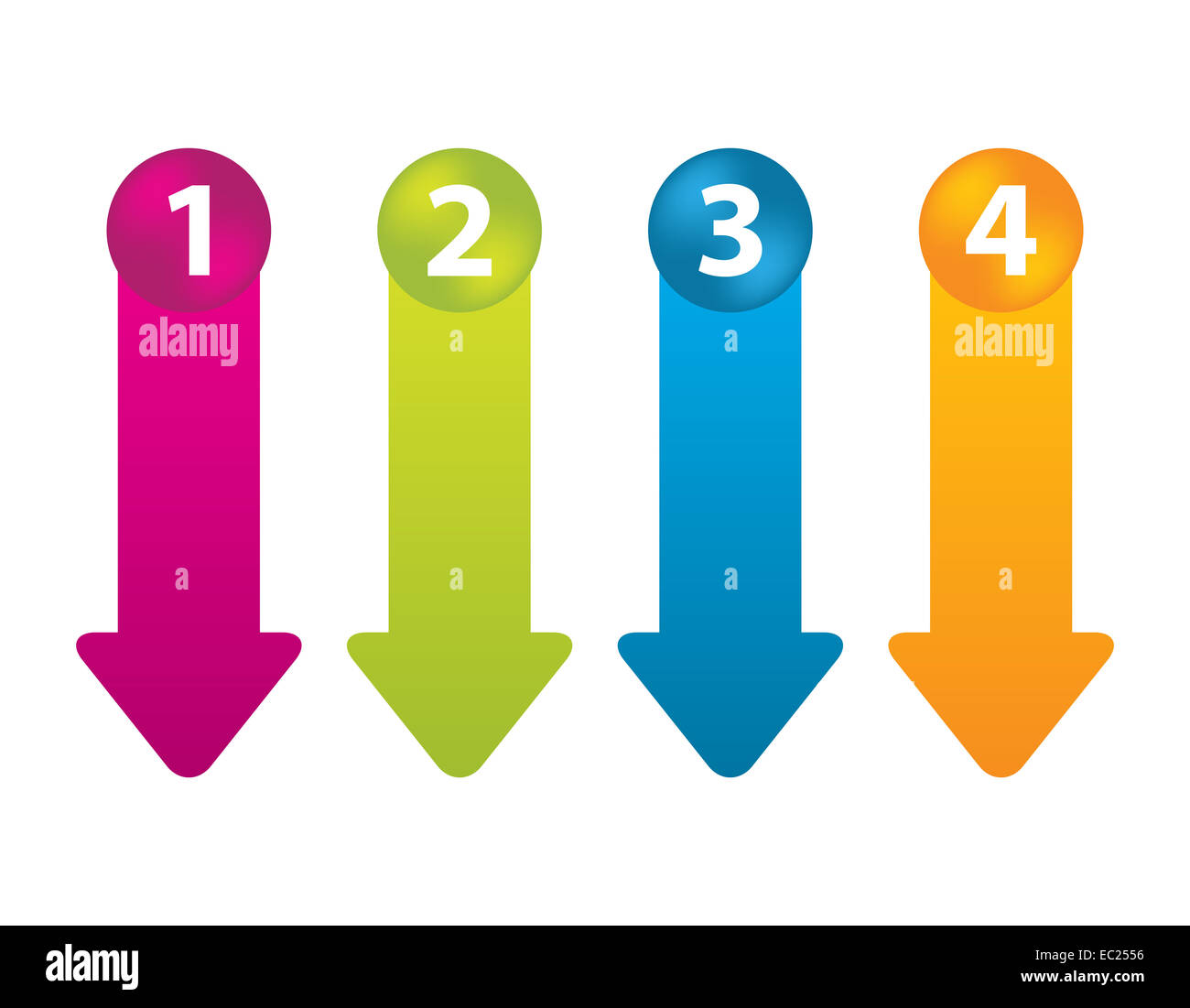 special arrow stickers set with numbered buttons Stock Photo - Alamy