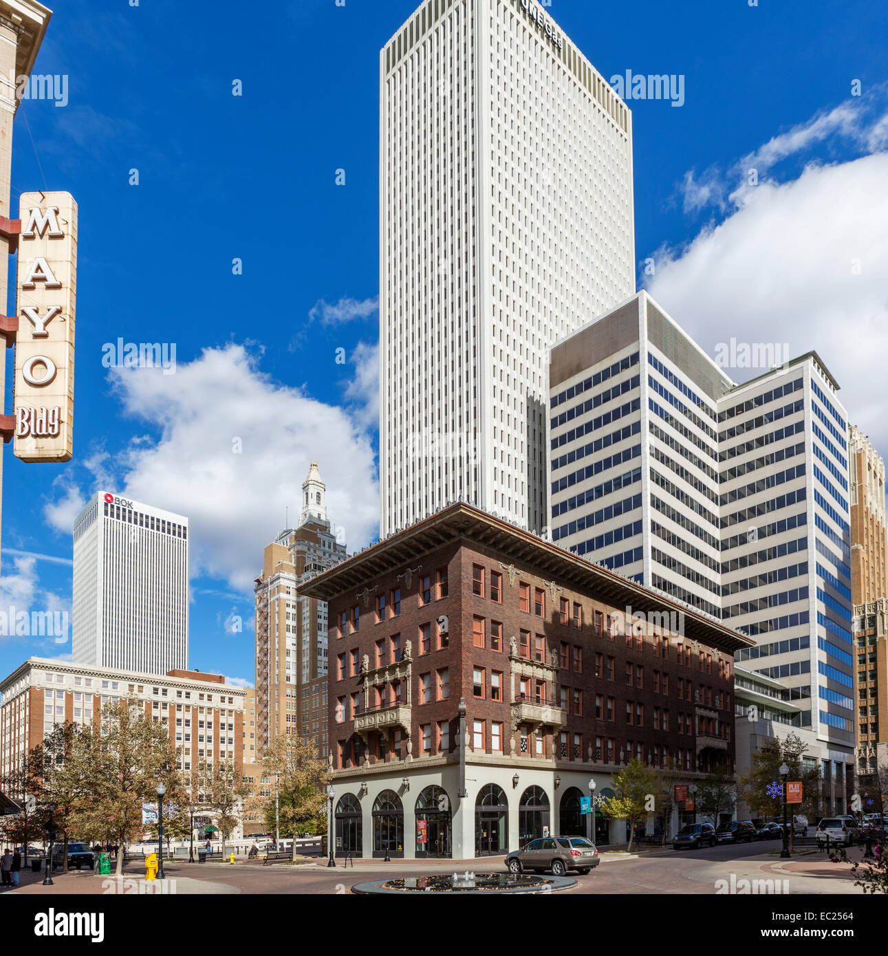 Bartlett Square in downtown looking towards McFarlin Building and First ...