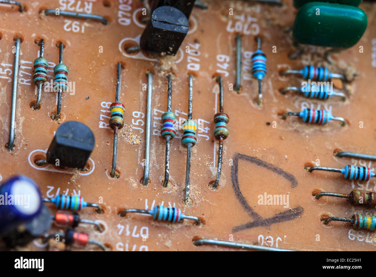 Abstract background with old computer circuit board Stock Photo - Alamy