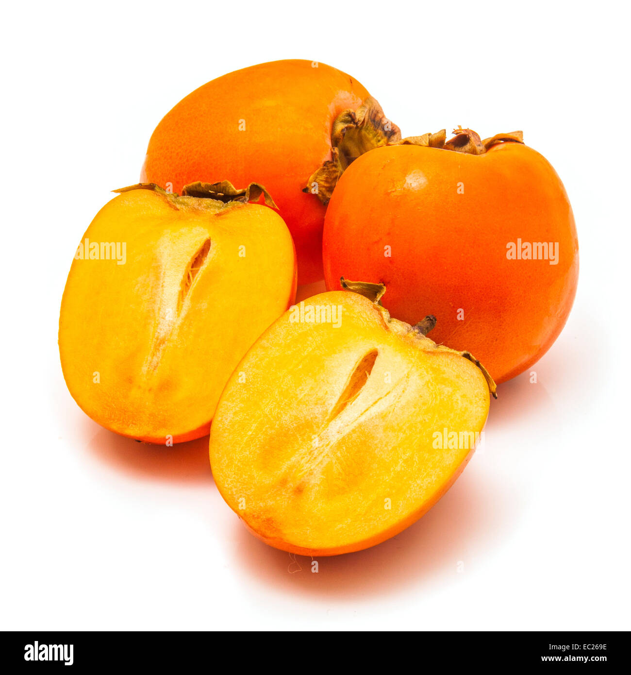 Persimon or Sharon fruit isolated on a white studio background Stock ...
