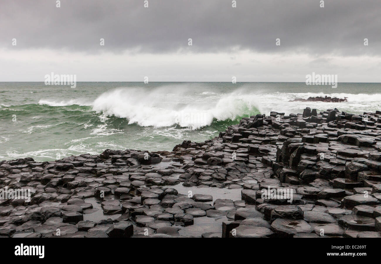 Crashing waves at Giant's Causeway, Northern Ireland Stock Photo - Alamy